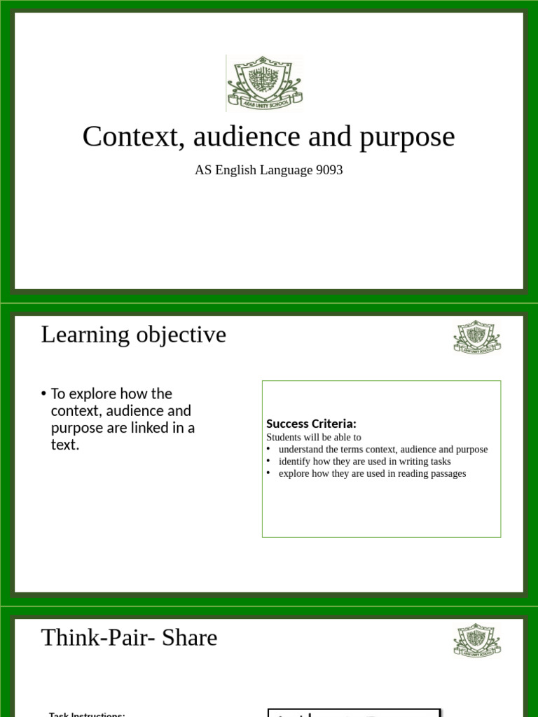 Context Purpose and Audience | PDF
