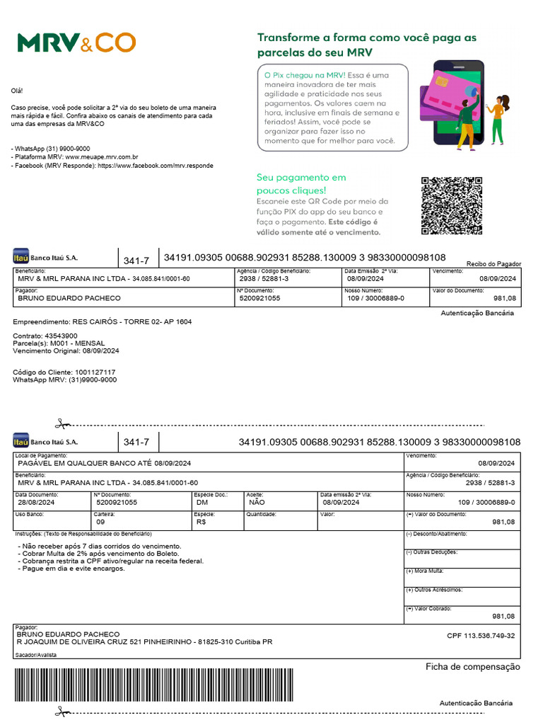 MRV - M001 Mensal - 08 - 09 - 2024 | PDF