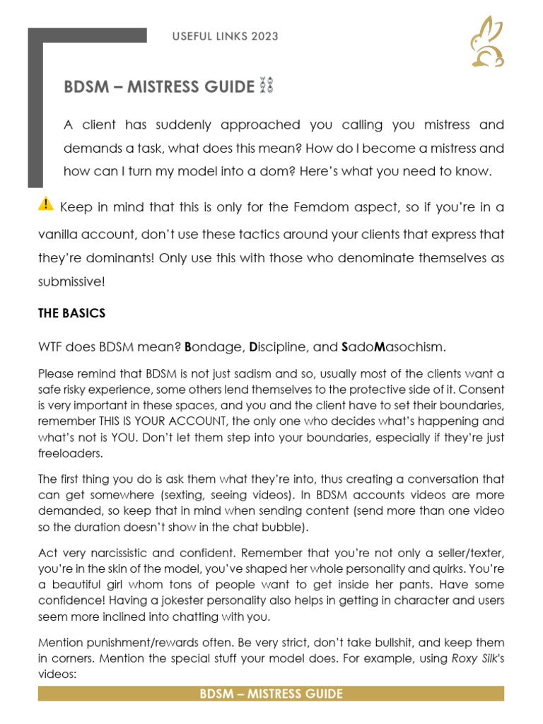 BDSM - Mistress Guide | PDF