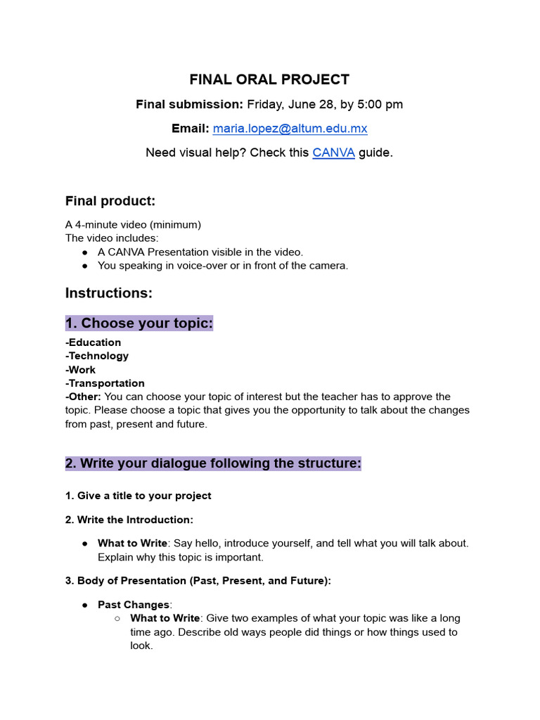 Final Oral Project | PDF