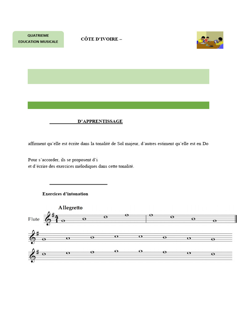 4e-EM - L7 - LA TONALITE de SOL MAJEUR | PDF