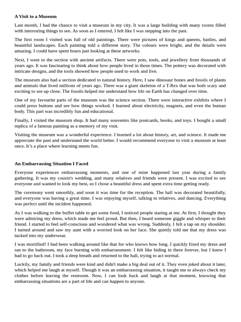 Exploring a City Museum Experience | PDF | Hobbies | English Literature