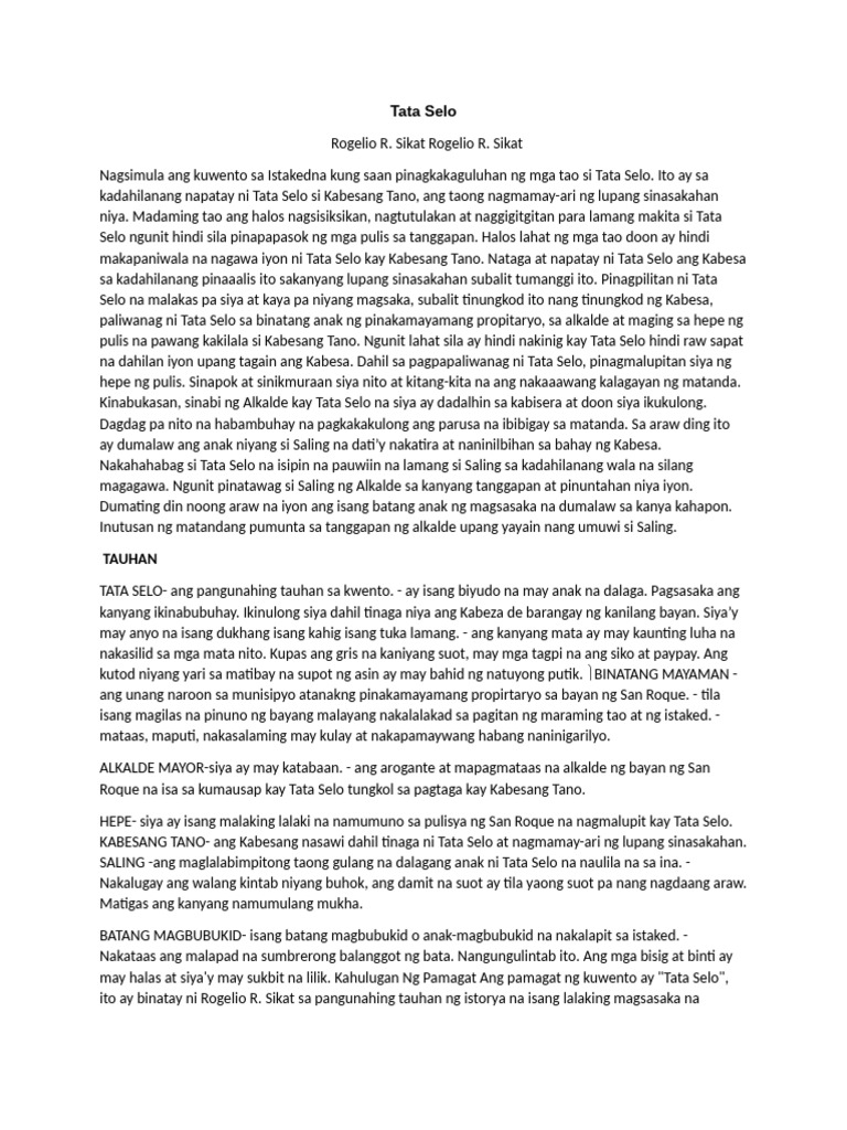 Tata Selo | PDF