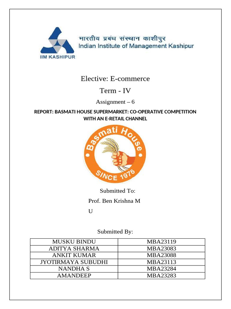 Group-12 Basmati House Supermart Case Analysis PDF | PDF