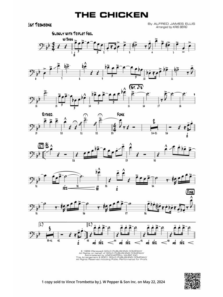 The Chicken 1st Trombone | PDF