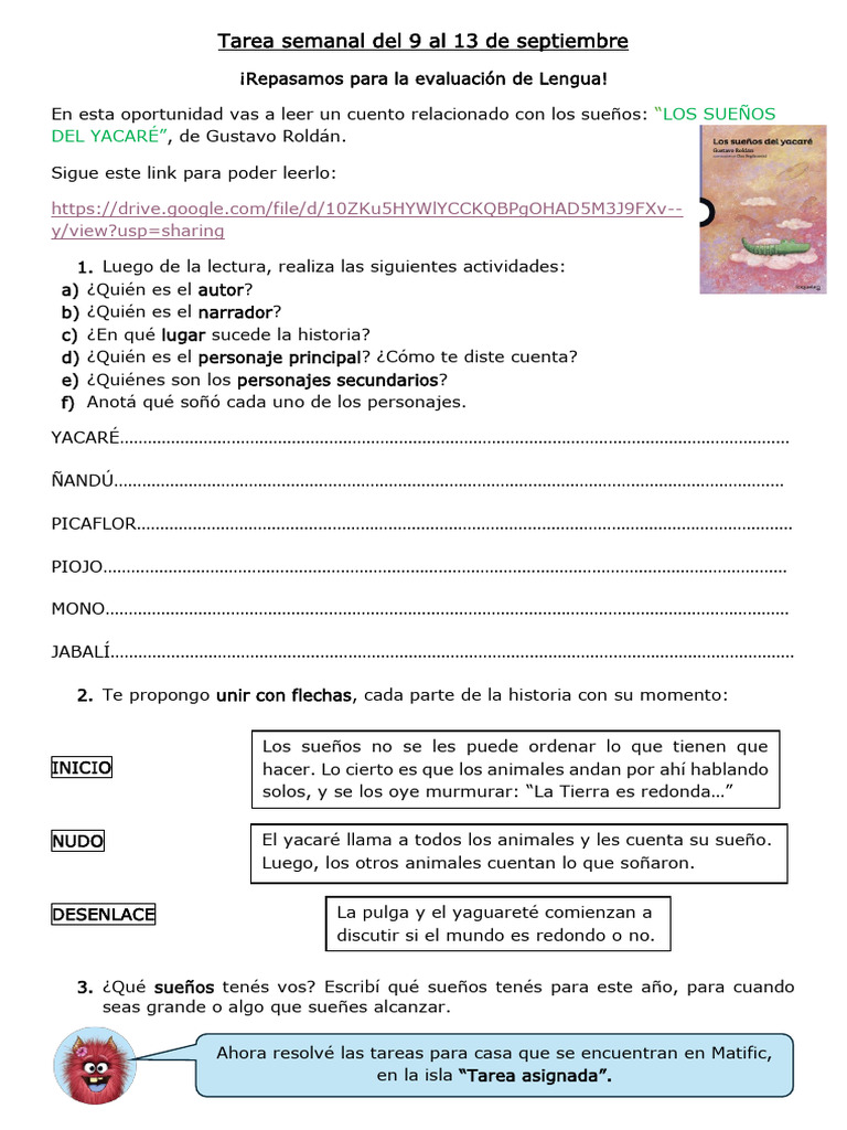 Tarea Semanal Del 9 Al 13 de Septiembre | PDF