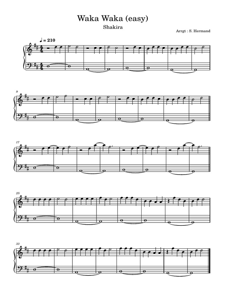 Waka Waka (Easy) de Shakira | PDF