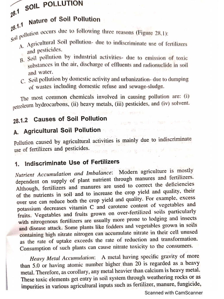 Soil Pollution Note | PDF