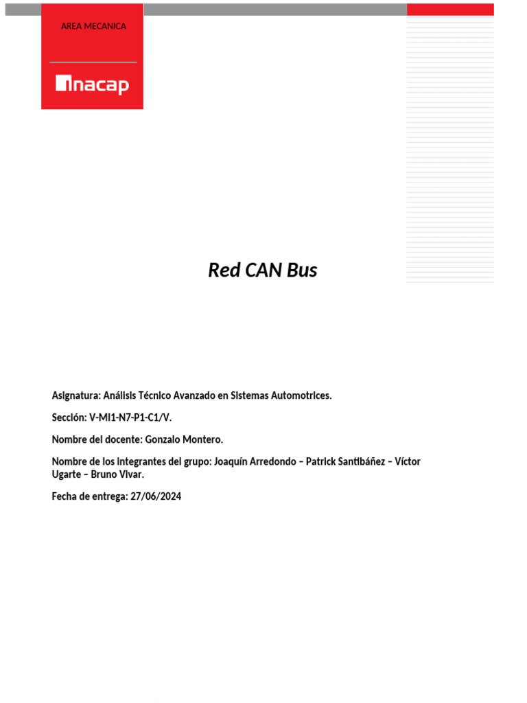 Informe Sistema CanBus | PDF