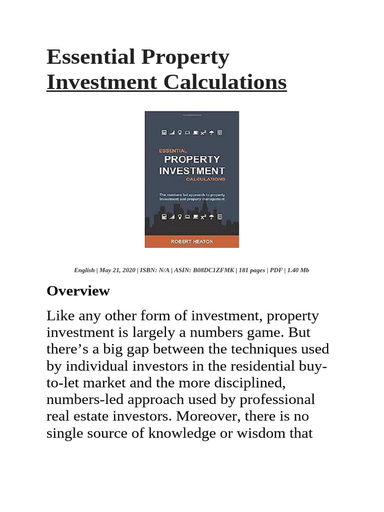 Essential Property Investment Calculations | PDF