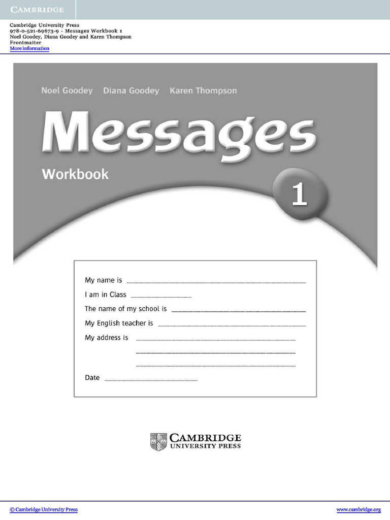Messages 1 Workbook | PDF
