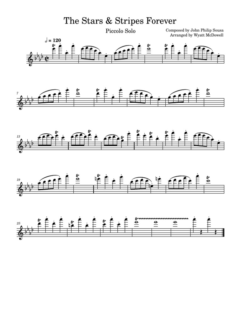 Stars and Stripes Piccolo Solo | PDF