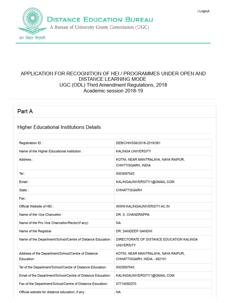 Distance Education Bureau (DEB) APPLICATION FORM | PDF | Course Credit ...