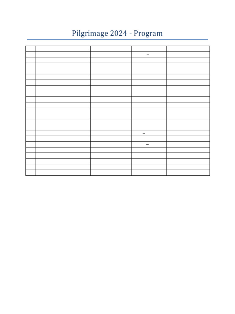 Pilgrimage 2024 Program Schedule | PDF