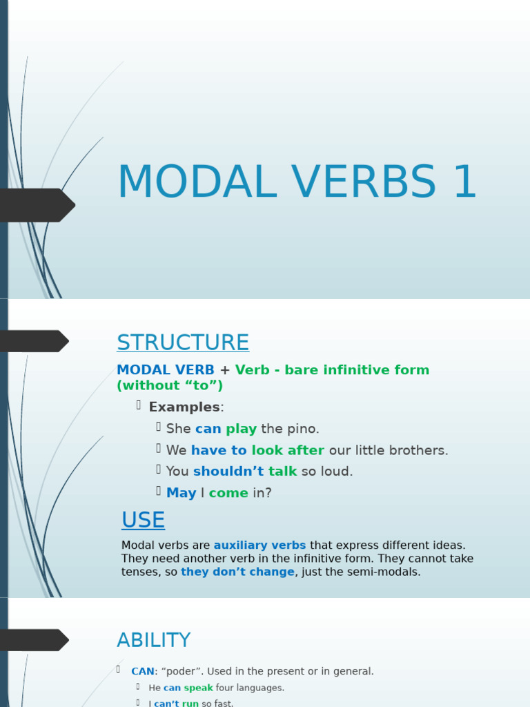 Modal Verbs 1 | PDF