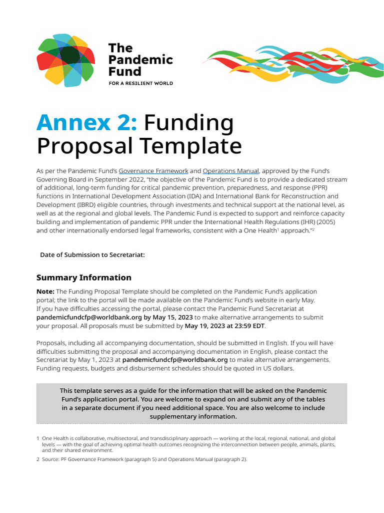 PF First Call For Proposals Annex 2 | PDF