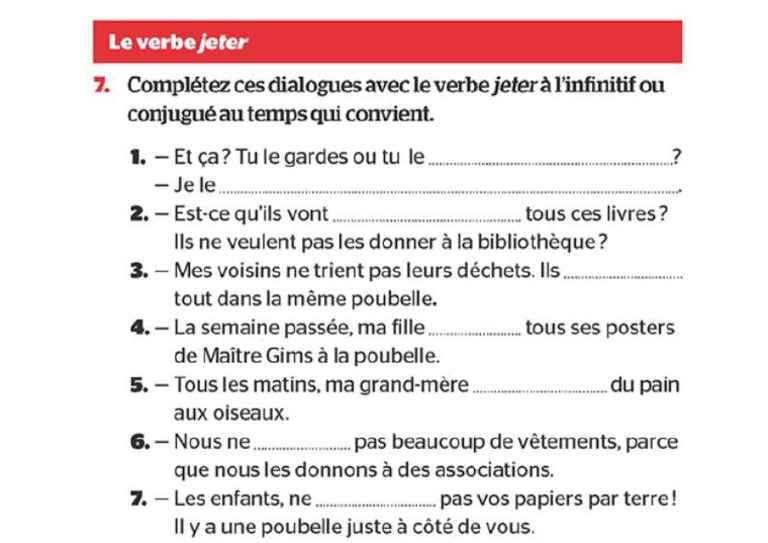 Le Verbe Jeter | PDF