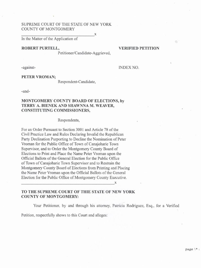 Robert Purtell v. Peter Vroman and Montgomery County Board of Elections ...