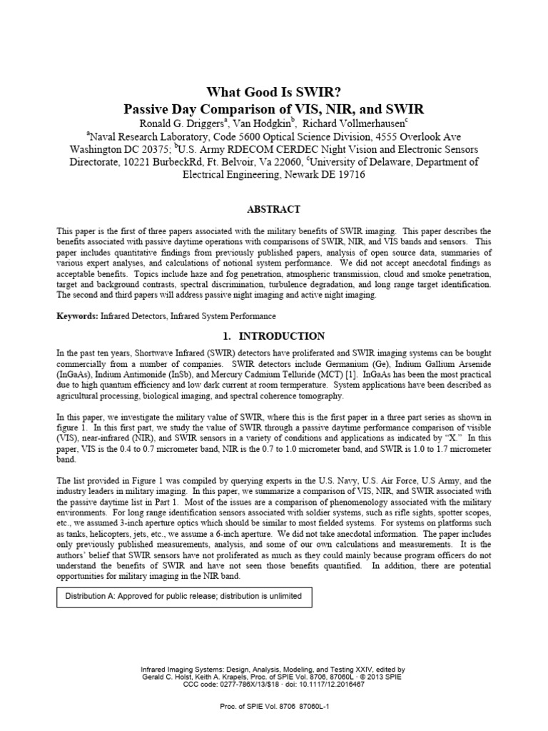 Swir Nir 87060L | PDF