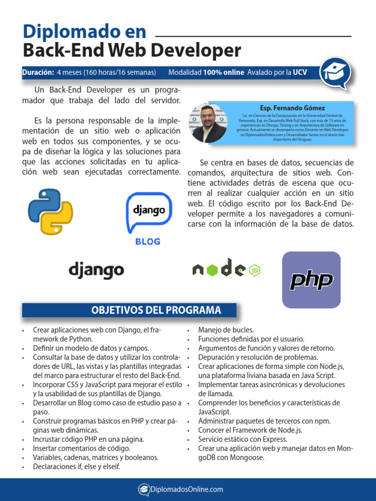 Brochure Back End Web Development | PDF