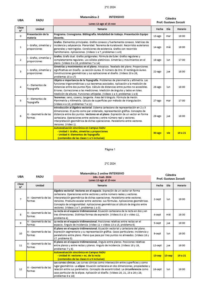 2024 2C M2OL Cronograma+Autoevaluaciones | PDF