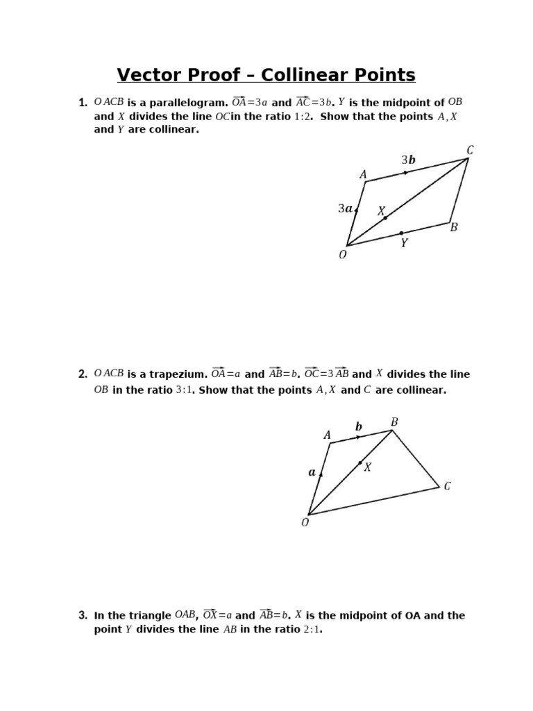 Vector Proof Collinear Points Day 4 | PDF