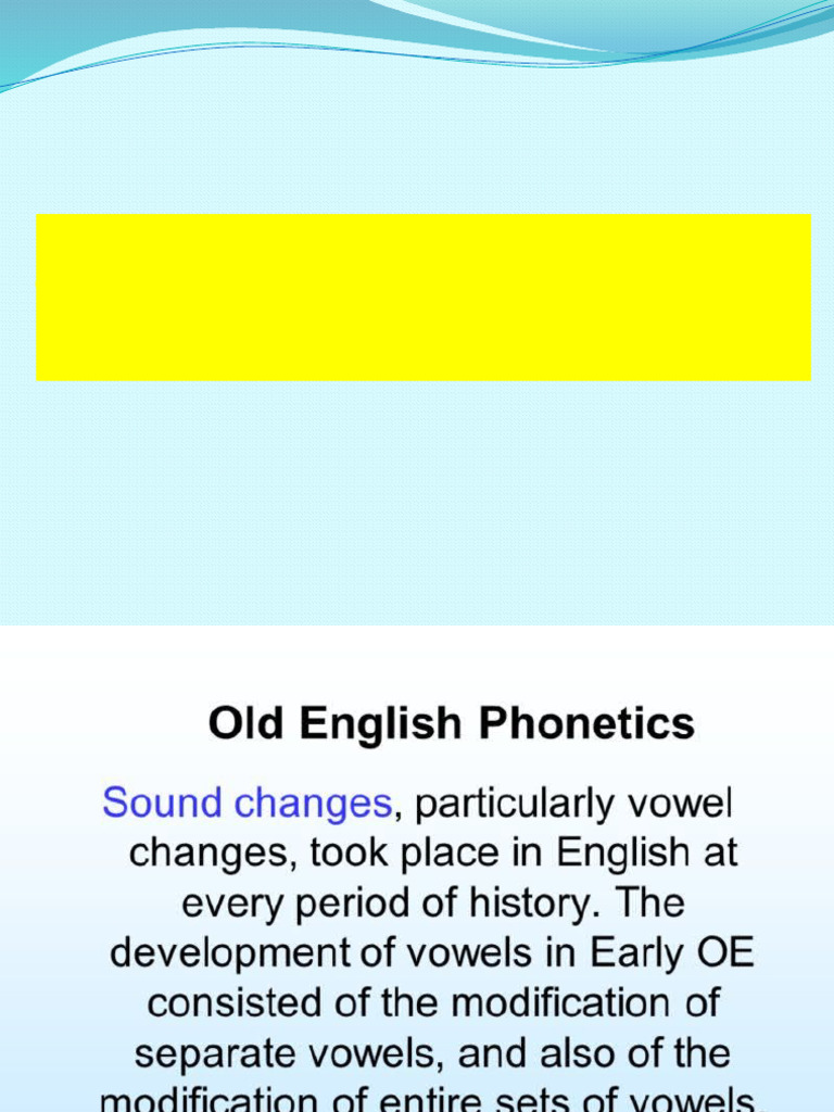 The Old English Phonetics 2 | PDF
