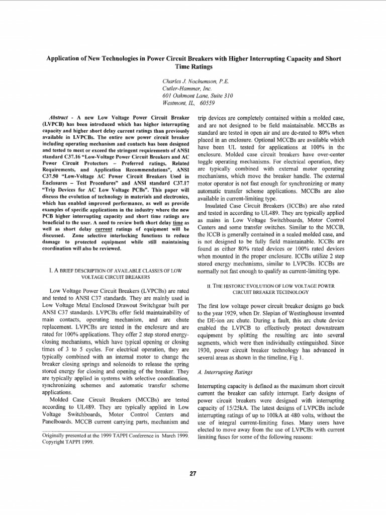 Application of New Technologies in Power Circuit Breakers With Higher ... Application of New Technologies in Power Circuit Breakers With Higher ...