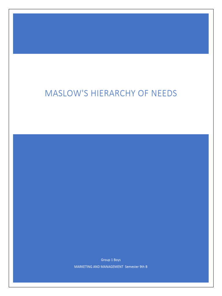MASLOWS | PDF