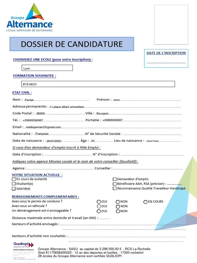 Dossier de Candidature 2020 GA v1 | PDF