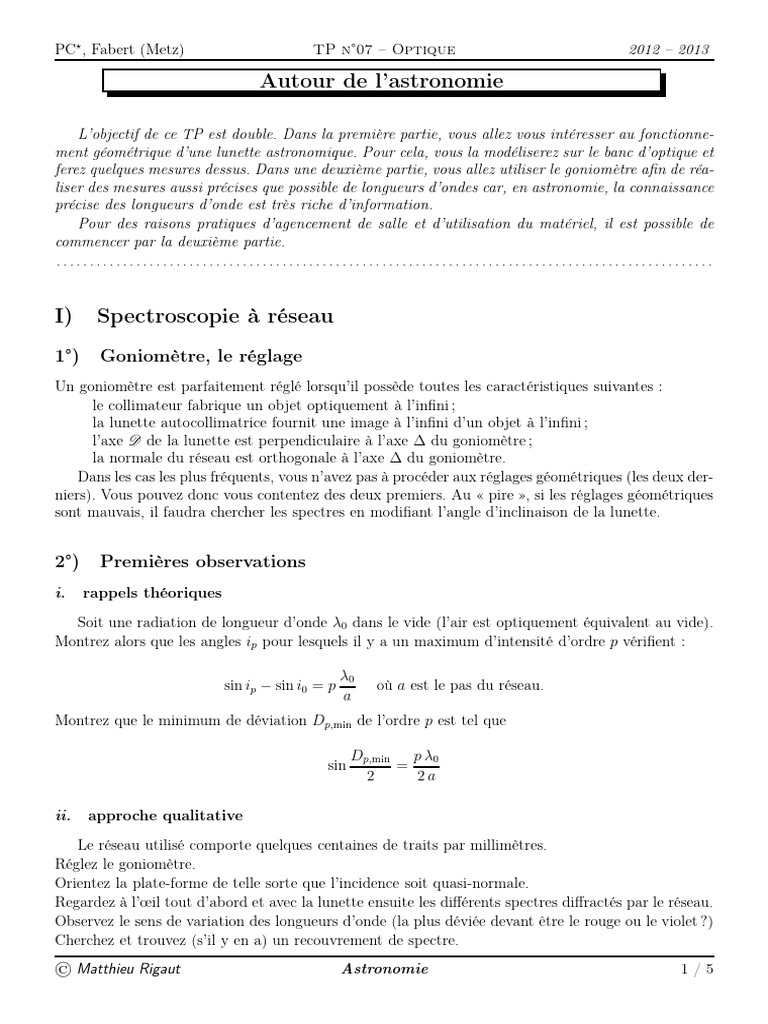 tp07 TPR Gonio Reseau Instrument Opt | PDF