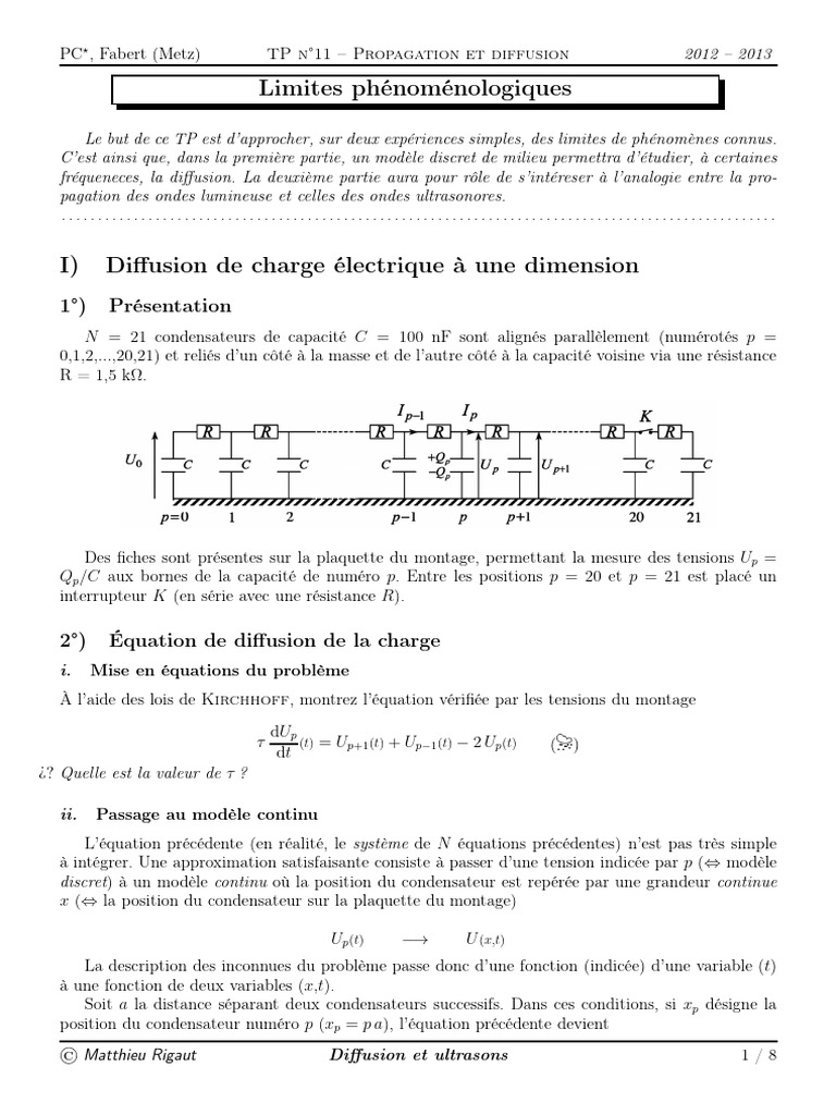 Tp11 TPR Ultrason Diffusion Elec | PDF
