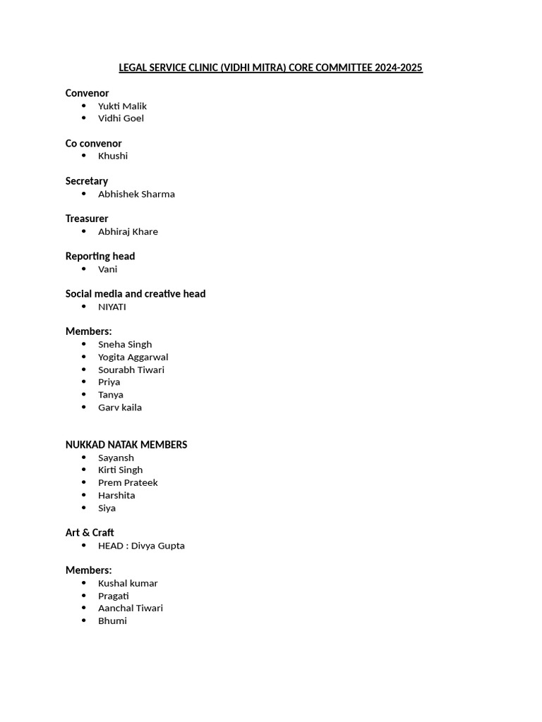 Lsc Core Committee | PDF