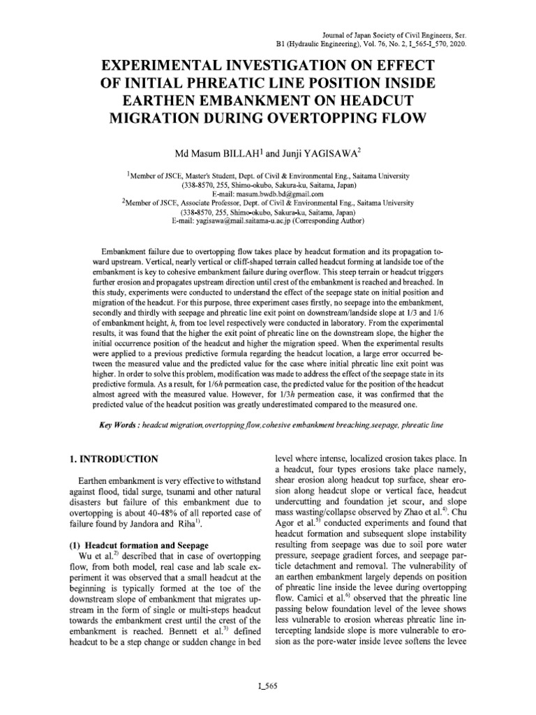 Embankment Failure With Seepage | PDF