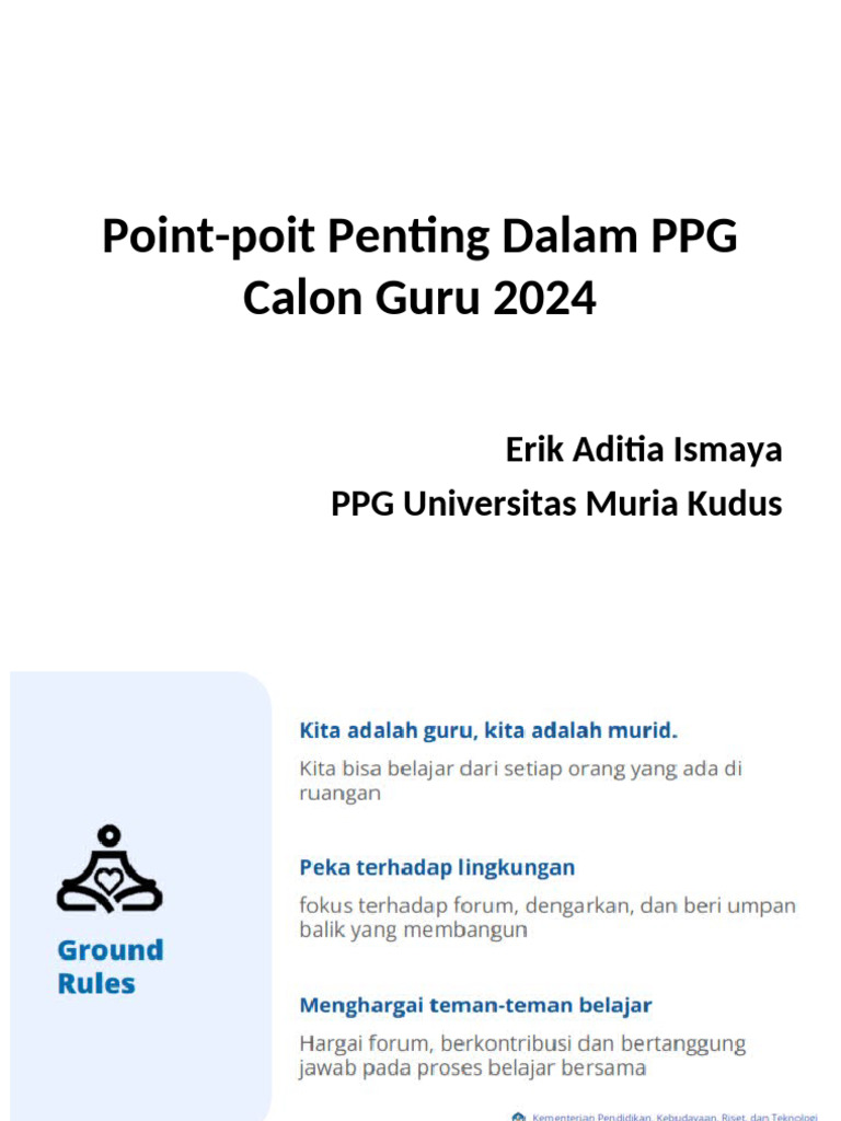 Point-Poit Penting Dalam PPG Calon Guru 2024 | PDF