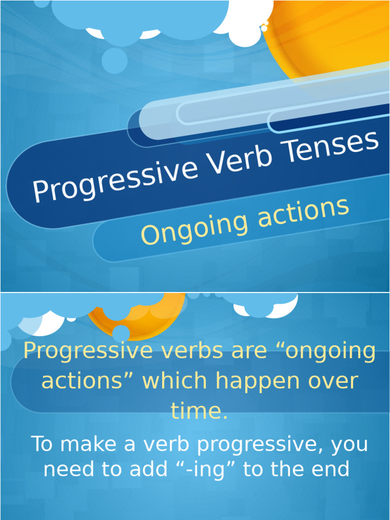 Progressive Tense Verbs PPT Student Version | PDF