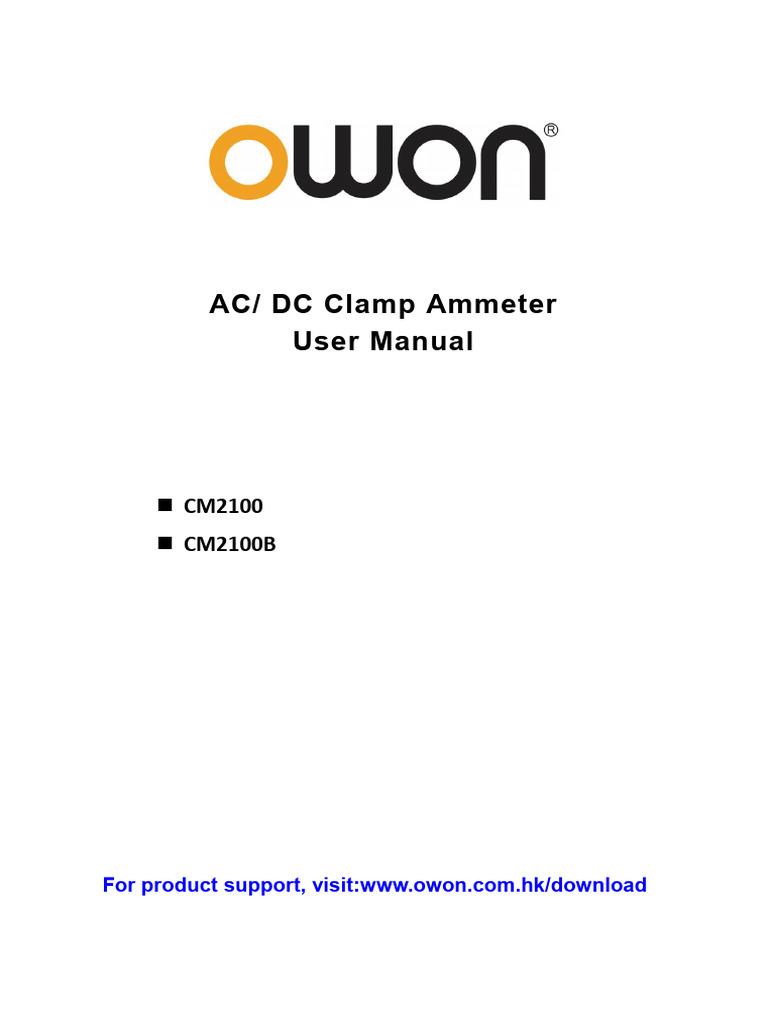 CM2100 Clamp Ammeter User Manual | PDF