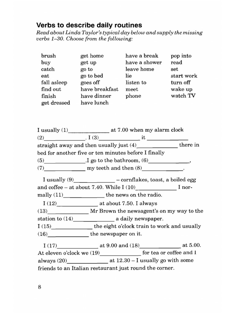 Present Simple Routine | PDF