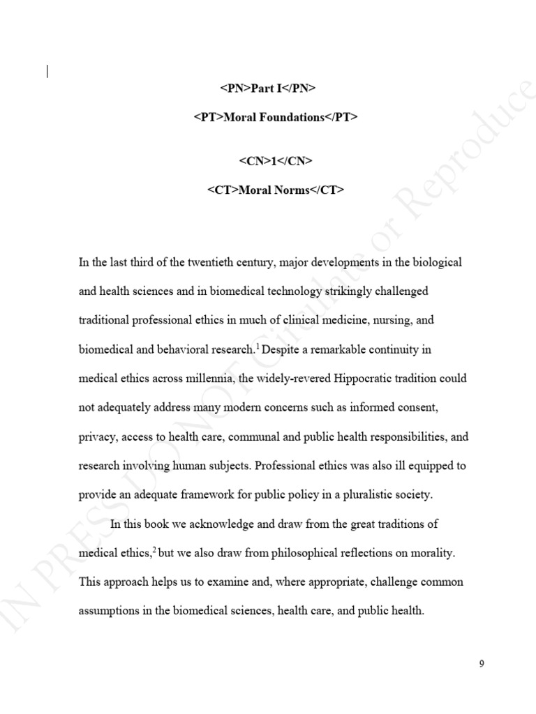 Beauchamp and Childress Principles of Biomedical Ethics Chapter 1 | PDF ...