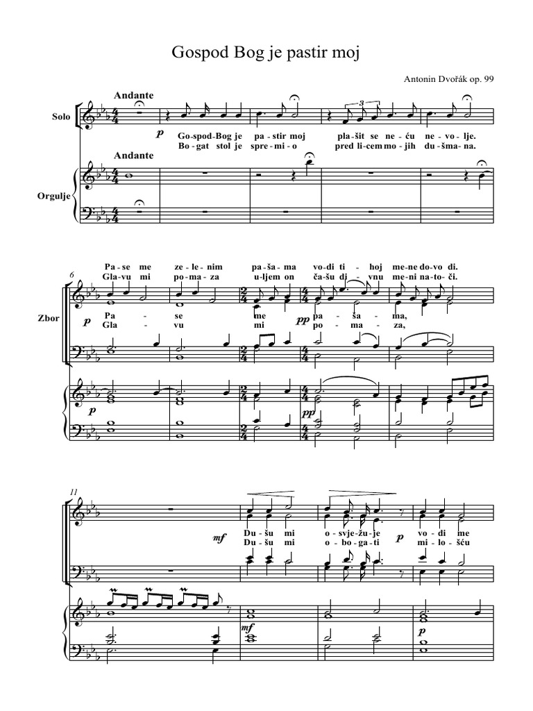 Gospod-Bog-je-pastir-moj2c-A.-Dvořák | PDF