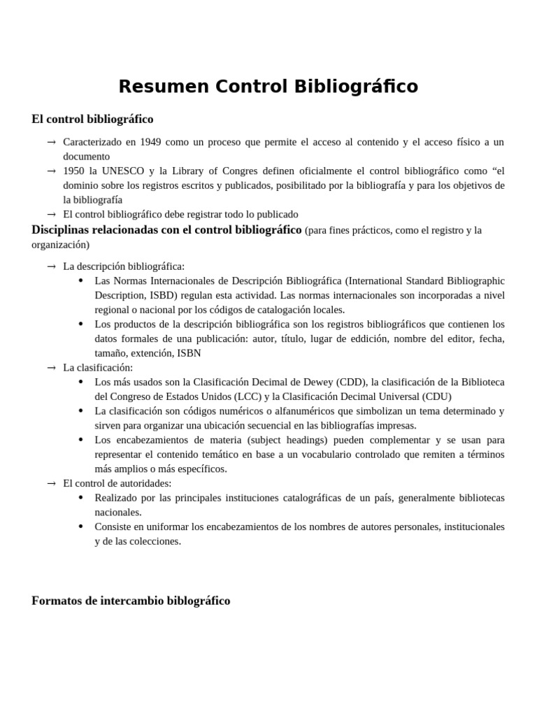 1- Resumen control bibliográfico | PDF