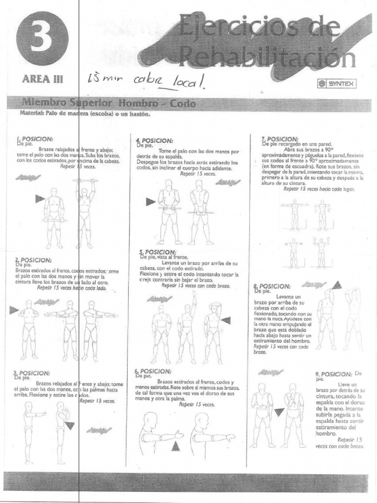Ejercicios Rehabilitacion Hombros | PDF