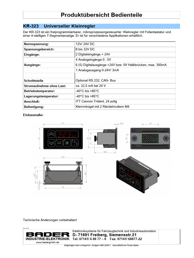 0323 Datenblatt | PDF