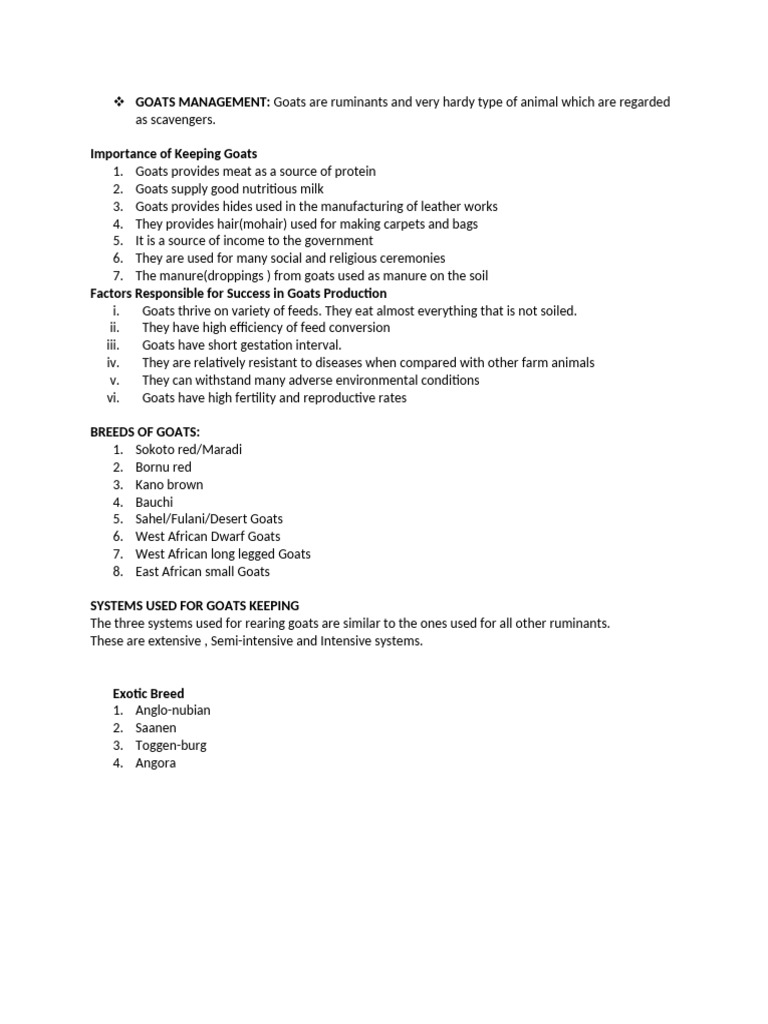 Goats Management | PDF | Goat | Sheep
