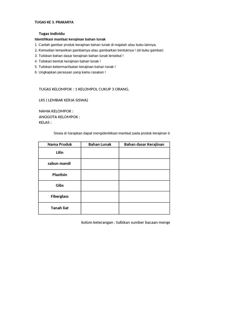 Tugas Ke 3 Prakarya | PDF