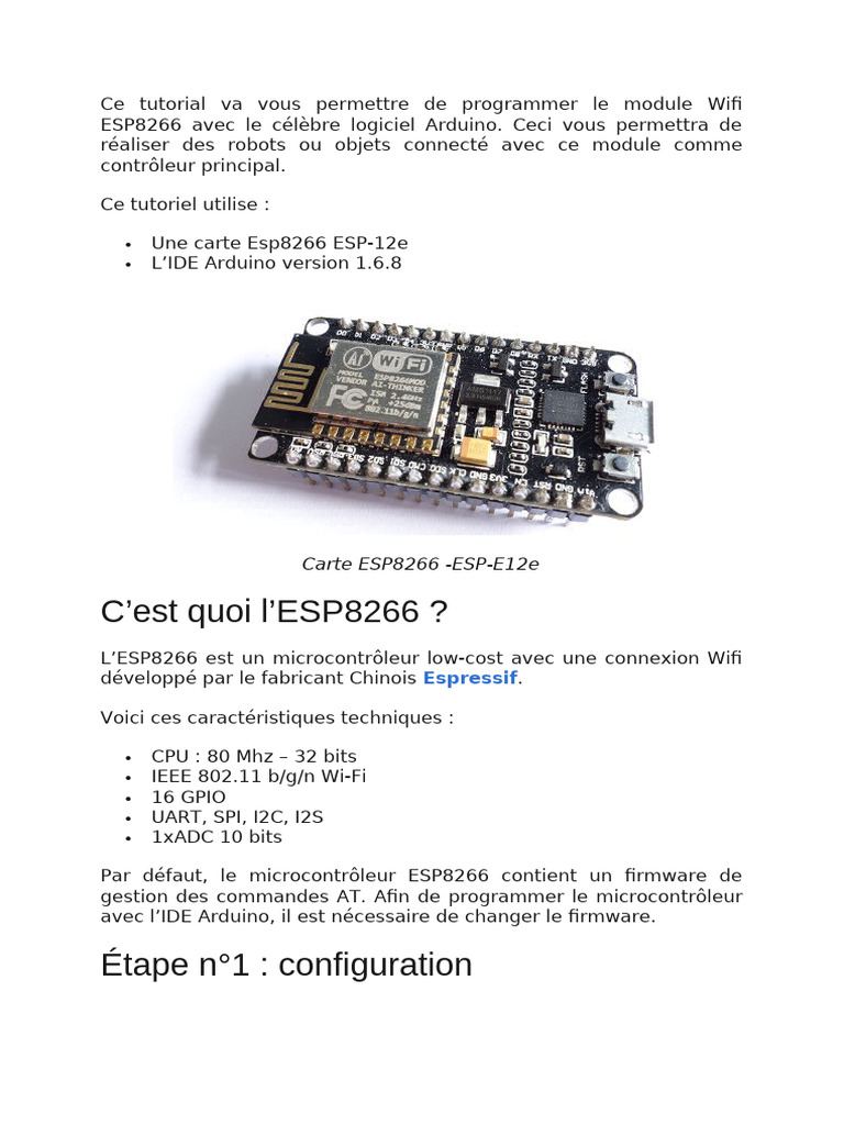 Tutoriel ESP8266 | PDF