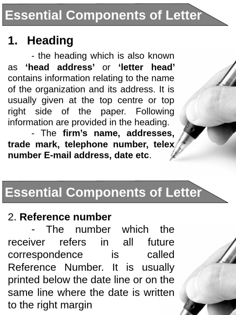 Components and Format of Letter | PDF