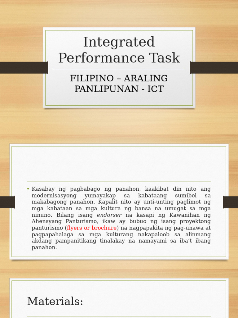 Integrated Performance Task | PDF