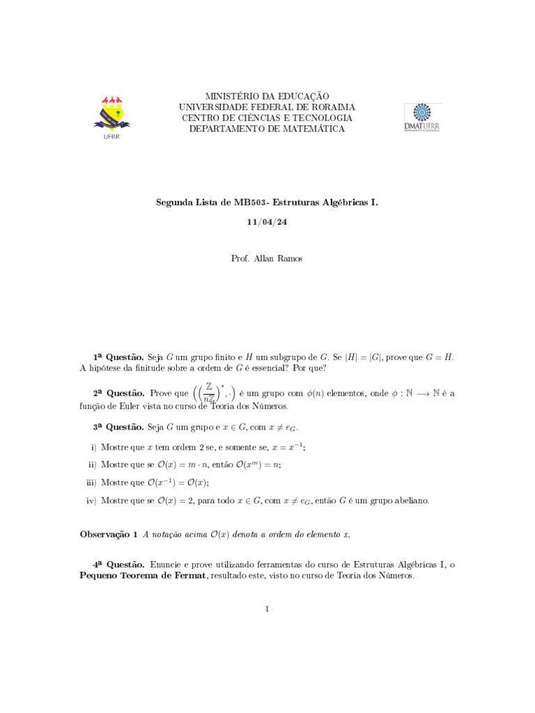 Lista de Exercicios 02 | PDF