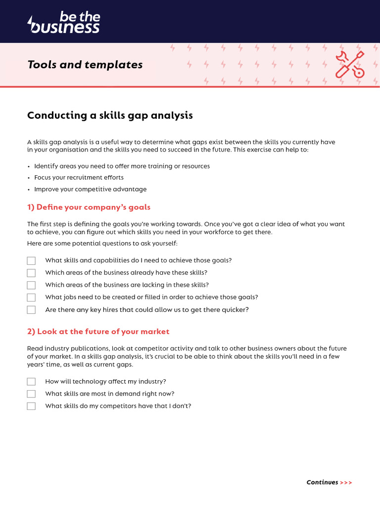 Conducting A Skills Gap Analysis Template | PDF